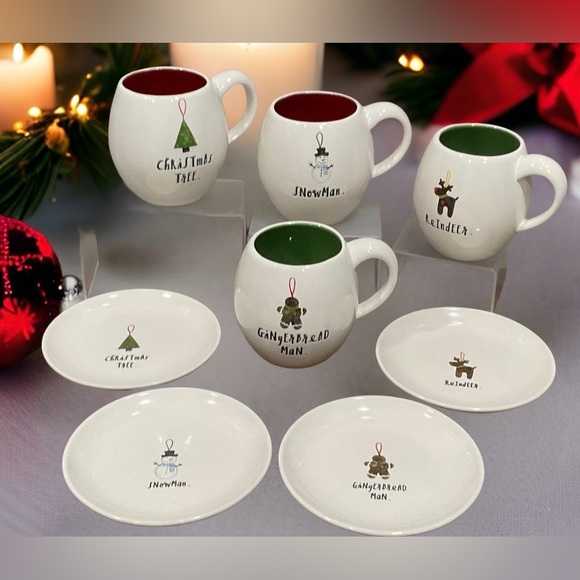 Rae Dunn | Dining | Rae Dunn Christmas Tree Snowman Reindeer ...